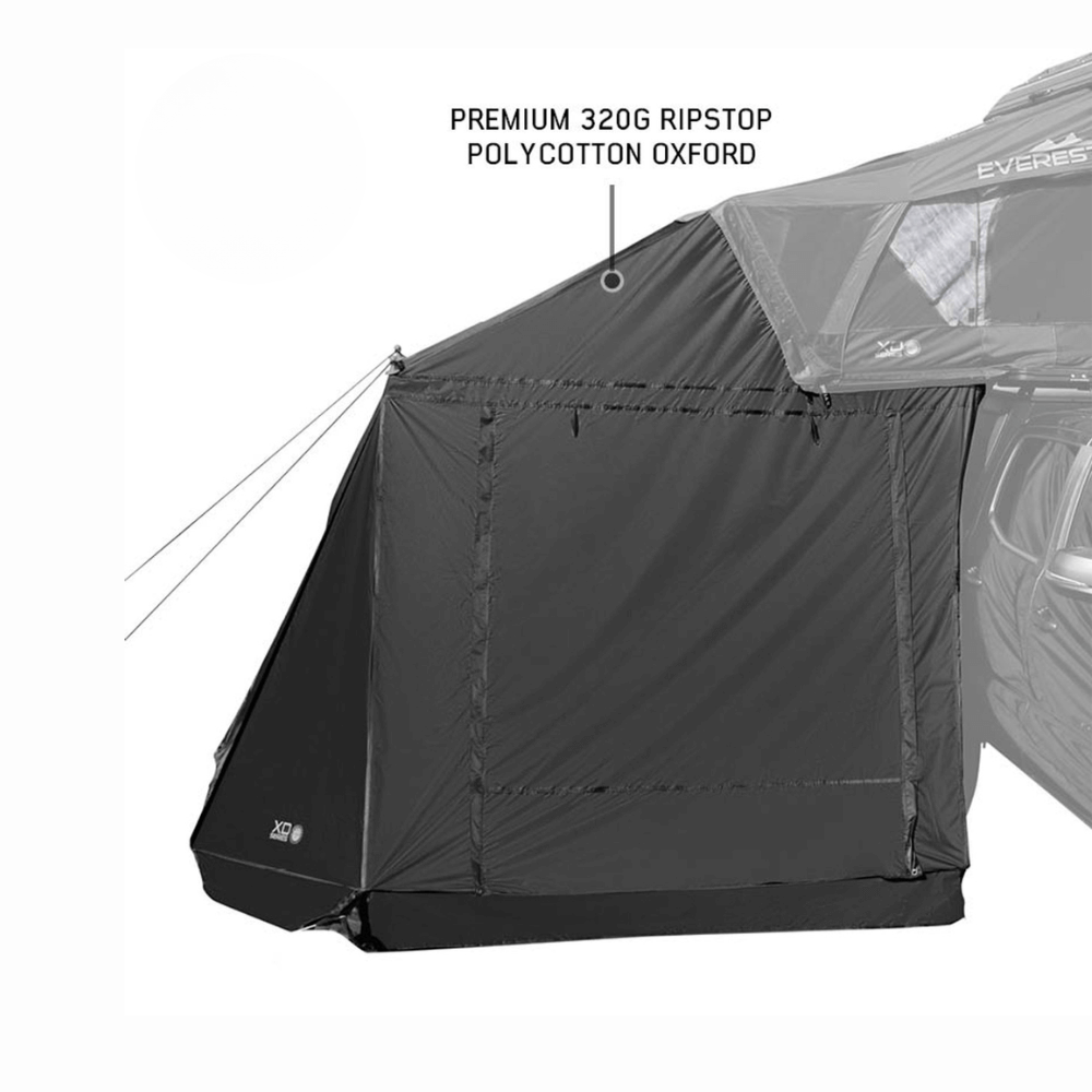 XD Everest Annex Room Roof Top Tent Extension - Black Body Grey Trim ...